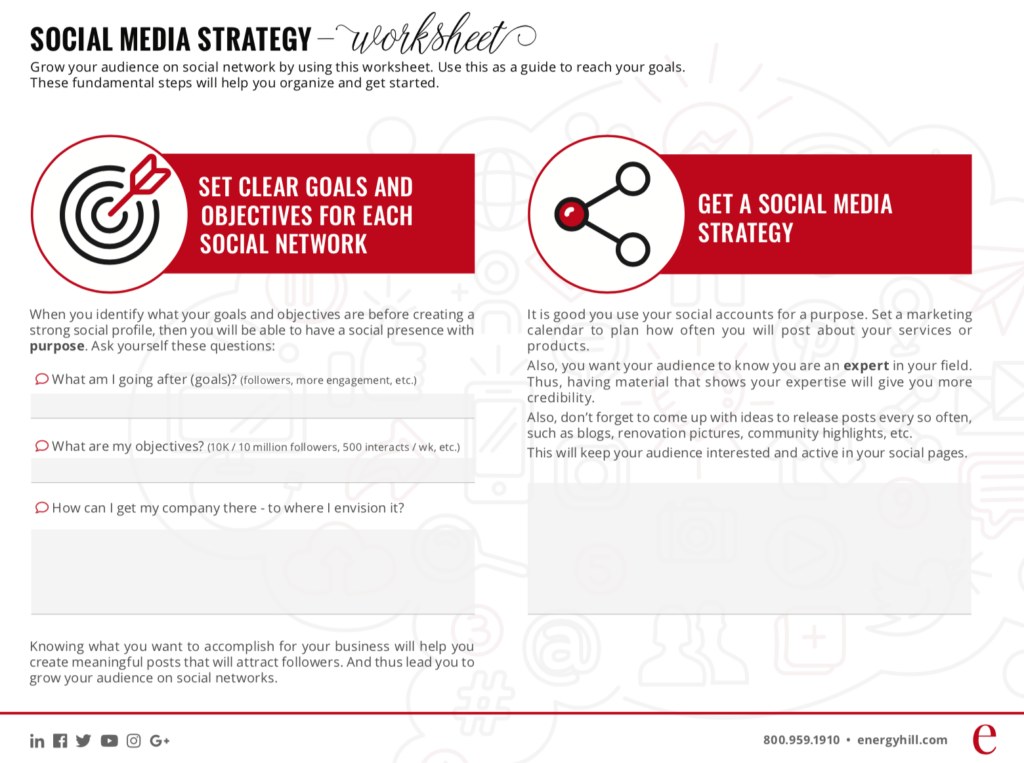 Social Media Strategy Worksheet - energyhill